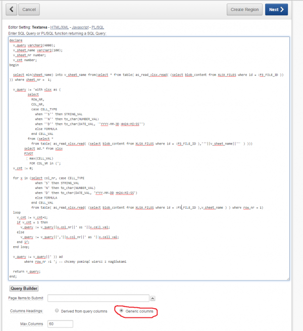 How to create report from XLSX file in Oracle APEX? - Pretius