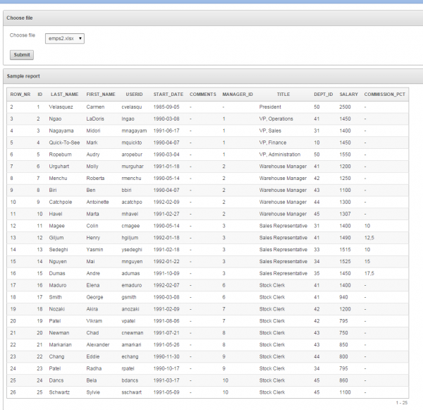 How to create report from XLSX file in Oracle APEX? - Pretius
